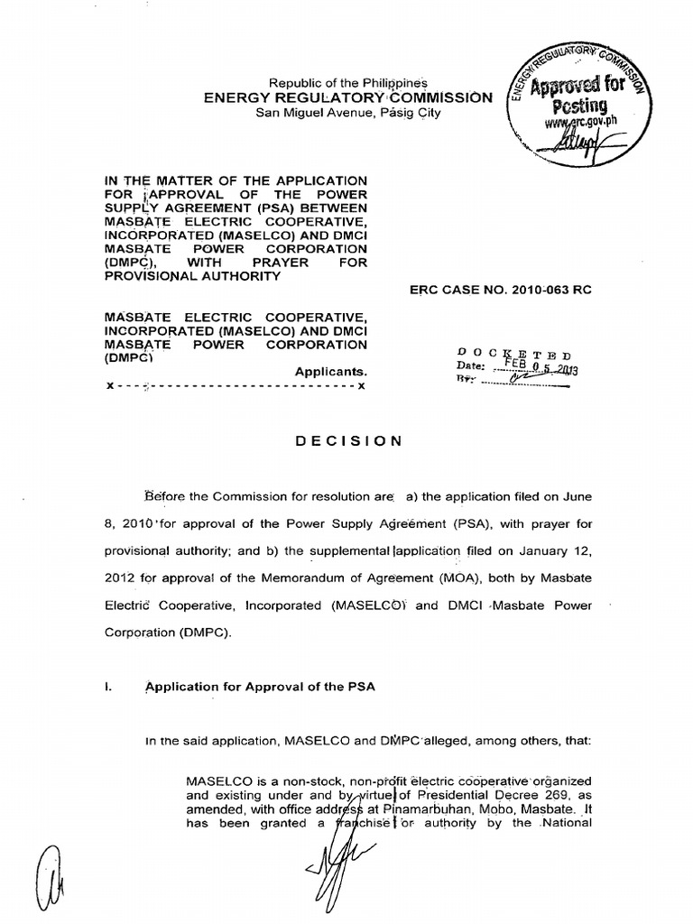 Decision 2010-063rc Maselco DMPC Psa | PDF