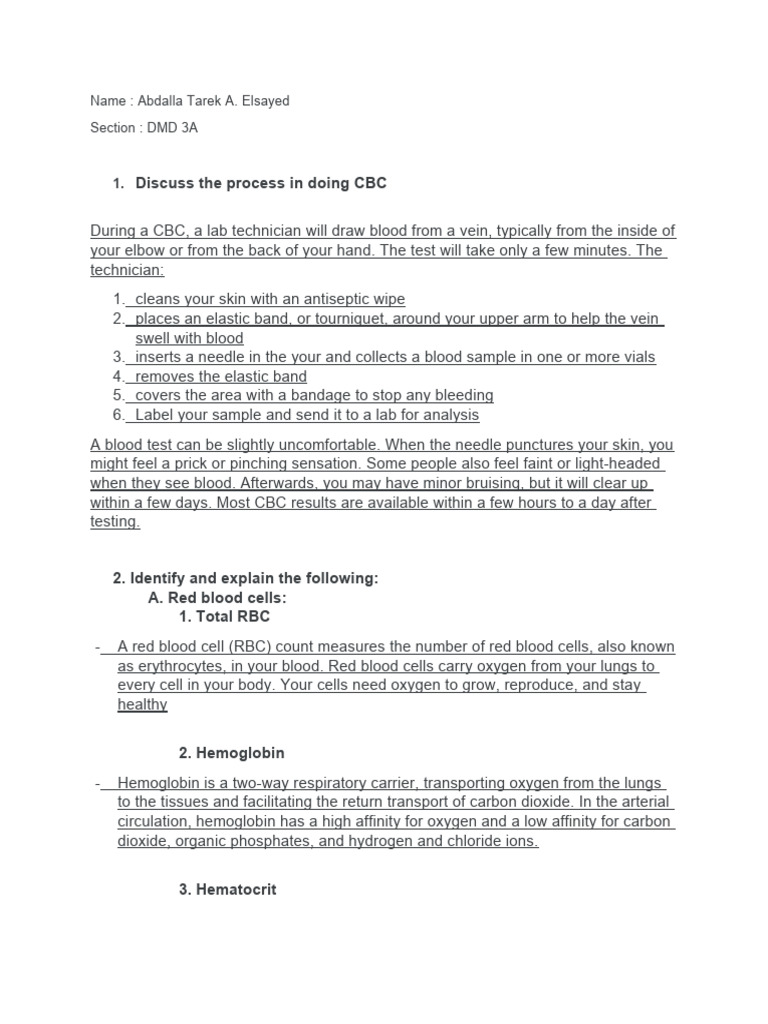 Gen Path Lab Activity 3 | PDF | Anemia | Blood