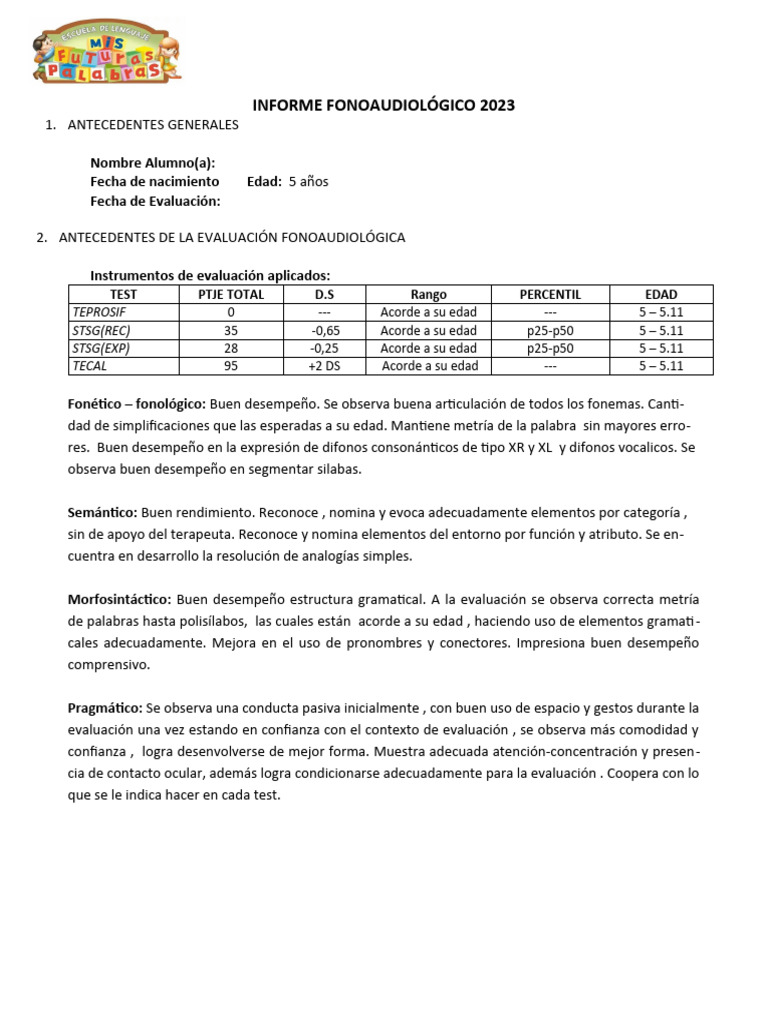 Informe Alta | PDF | Evaluación | Comunicación humana