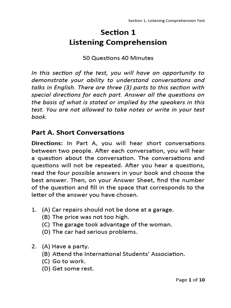 Section 1 Listening | PDF | San Francisco | Astronauts