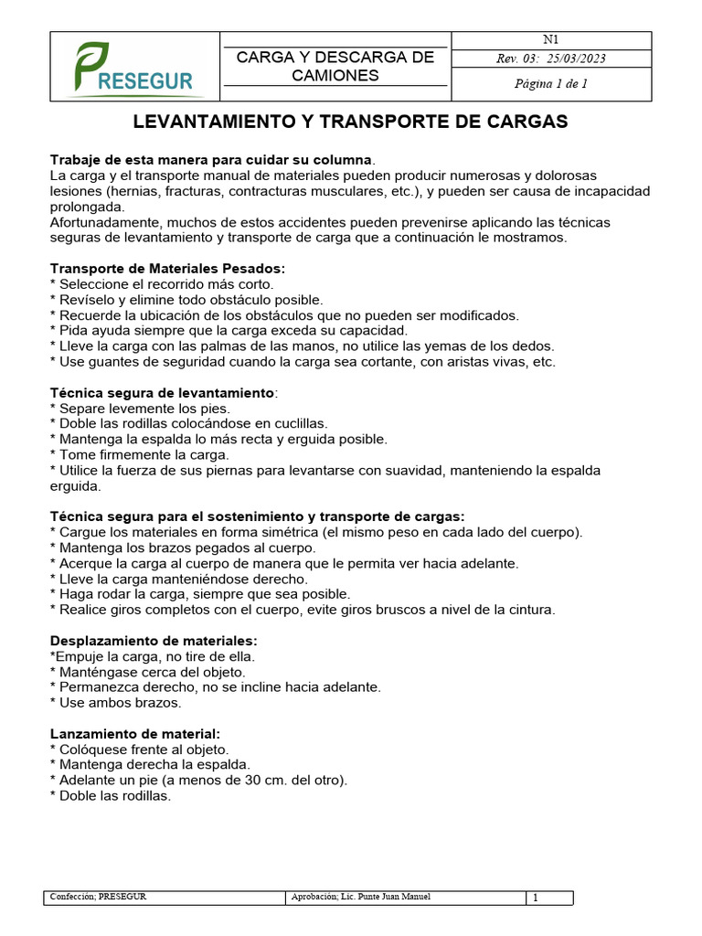 N6- Carga y Descarga de camiones | PDF