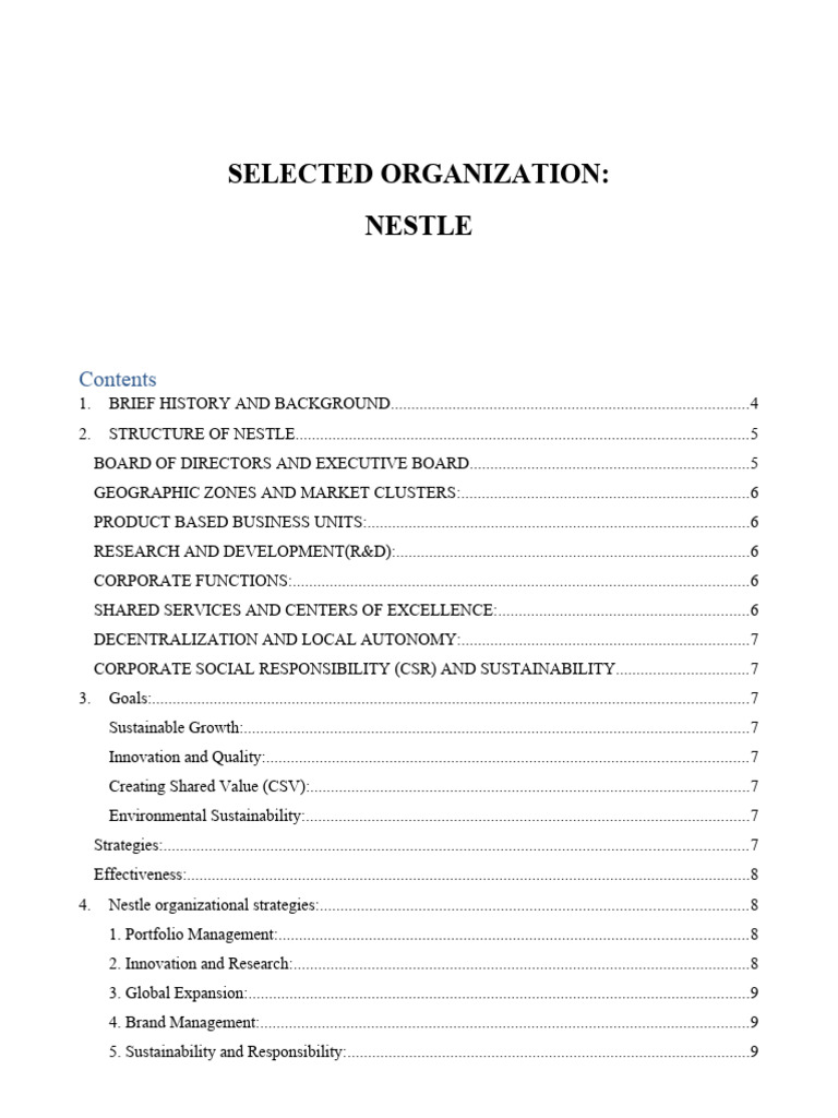 Otd Project | PDF | Nestlé | Sustainability