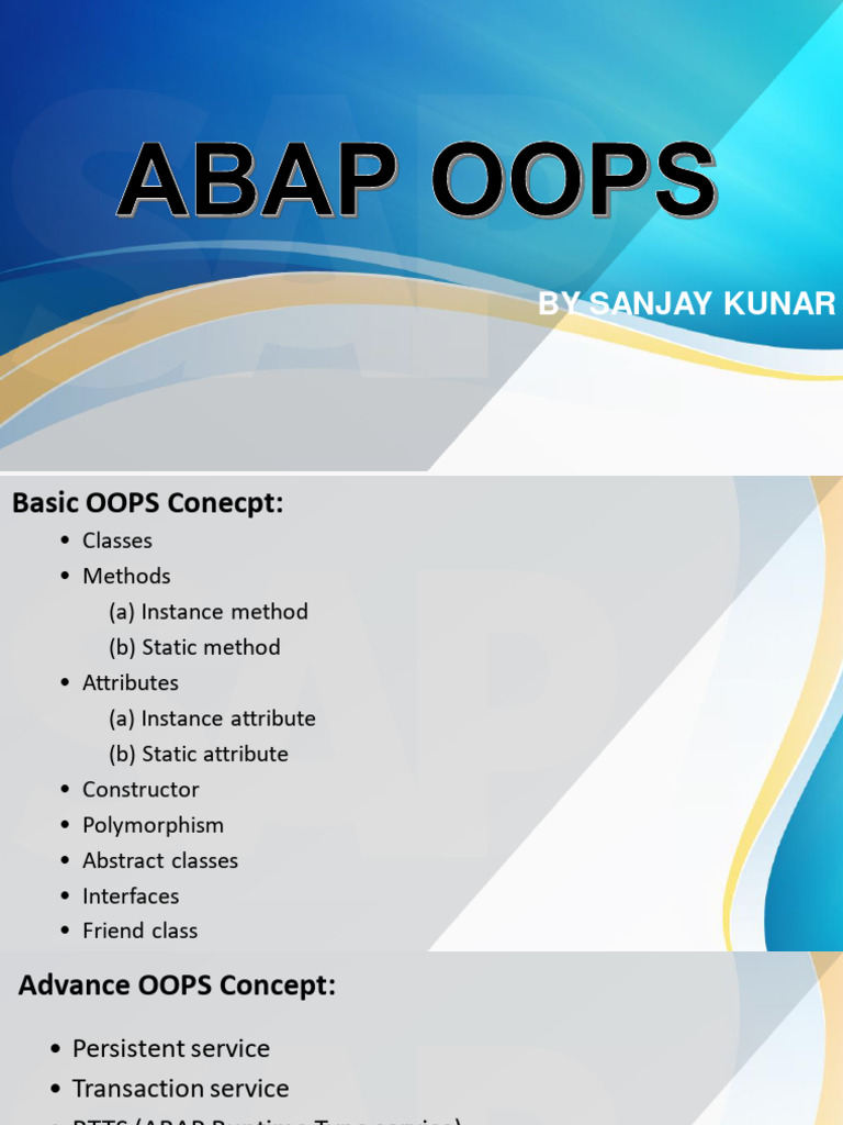 ABAP OOP Concepts and Implementation Guide | PDF | Class (Computer Programming) | Inheritance ...