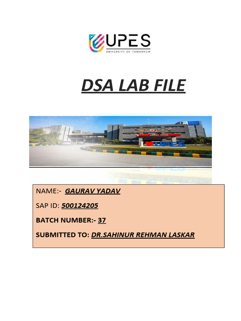 Dsa Cover Page | PDF