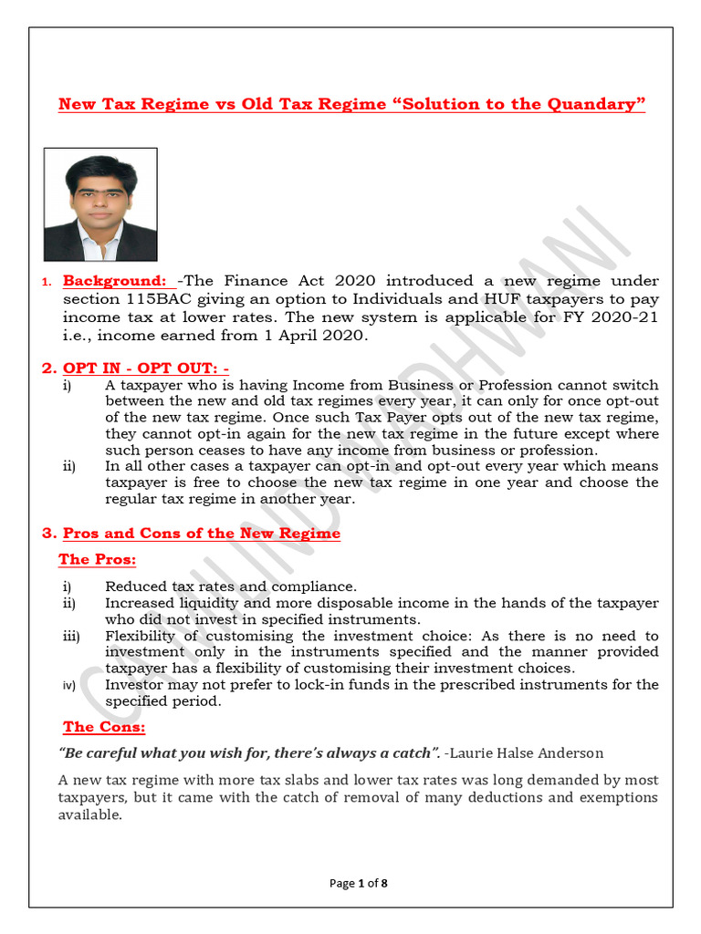 New-Regime-Vs-Old-Regime 2024 Latesr | PDF | Taxes | Tax Deduction