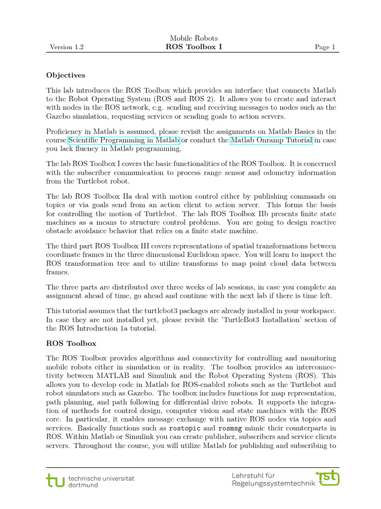 Ros Toolbox I Pdf Computing Software Engineering