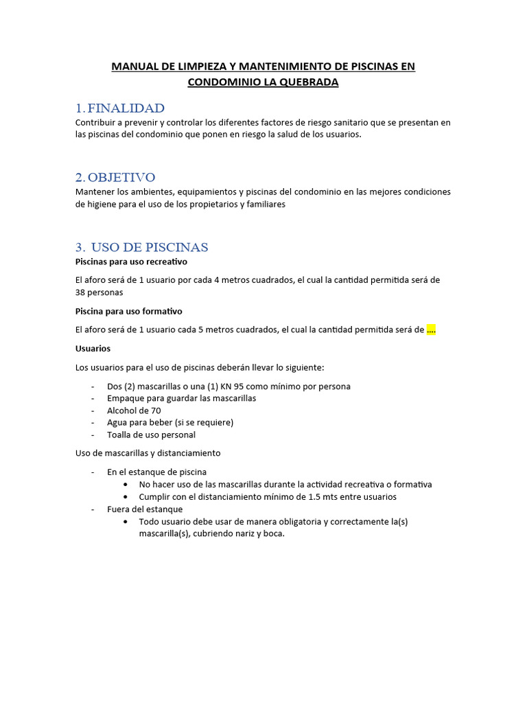 MANUAL DE LIMPIEZA | PDF