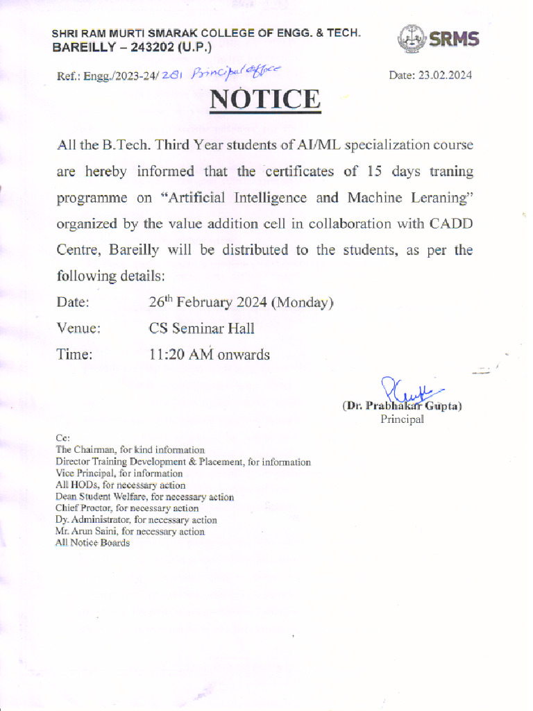 Notice For Specilization Course | PDF Notice For Specilization Course | PDF