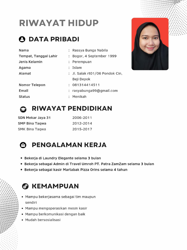 CV Rassya Bunga Nabilla | PDF
