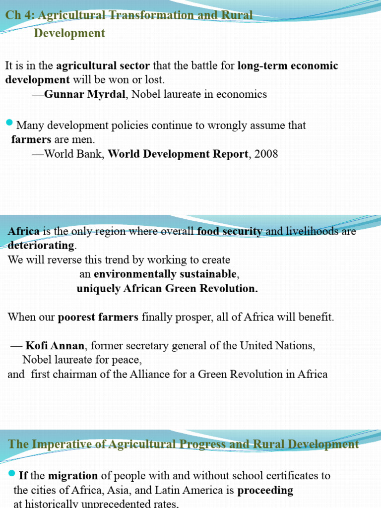 Devt Econ II PPT 4.1 | PDF | Agriculture | Developing Country