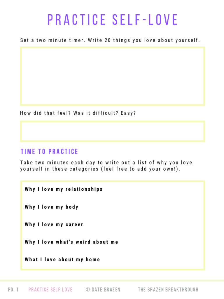 Self-Love Writing Exercise Guide | PDF | Career & Growth | Self-Improvement