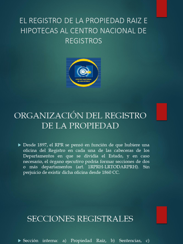Registro de La Propiedad Raiz e Hipotecas | PDF | Propiedad | Ley común