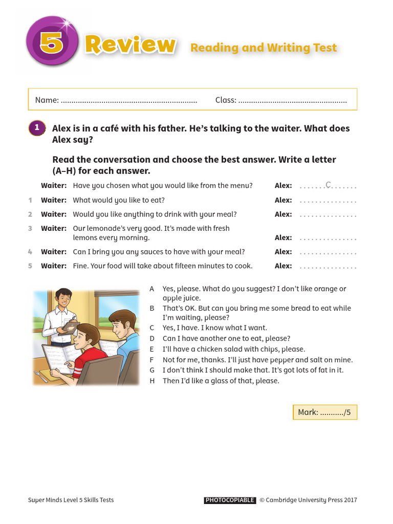 Level 5 - Review Reading & Writing - Units 4,5,6 | PDF | Recipe | Asian ...