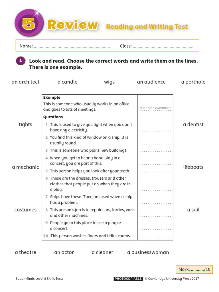 Level 5 - Review Reading & Writing-Units 7,8,9 | PDF | Ships