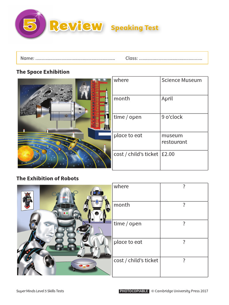 Super Minds Level 5 Speaking Test Guide | PDF