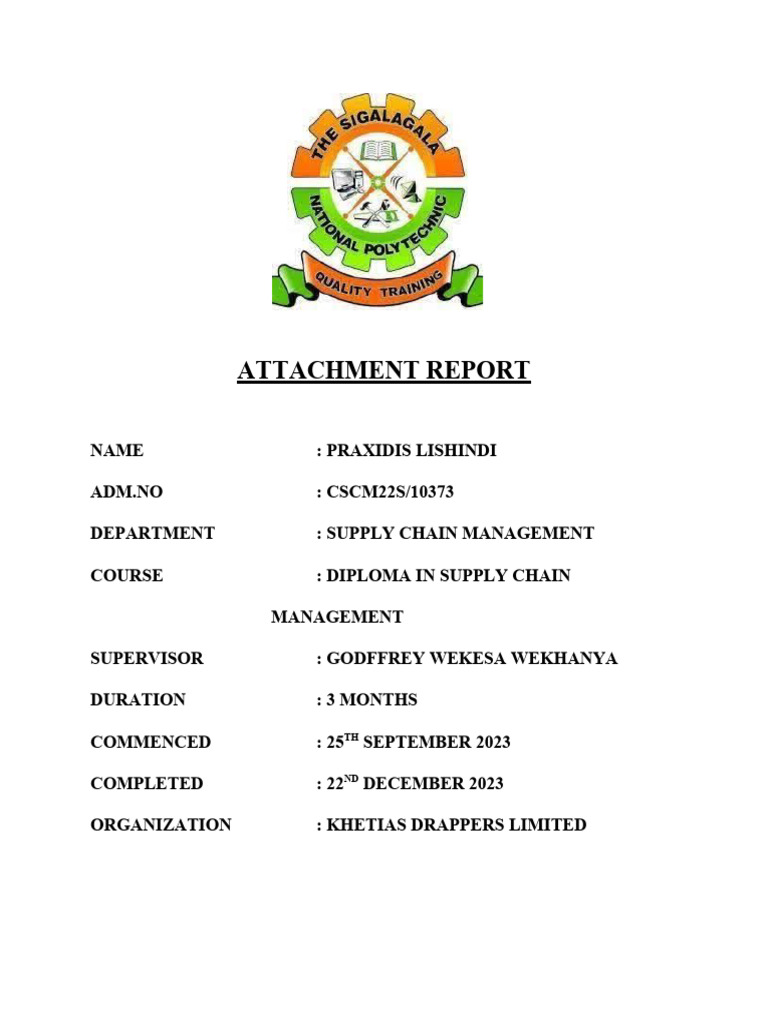 Attachment Report | PDF | Procurement | Warehouse