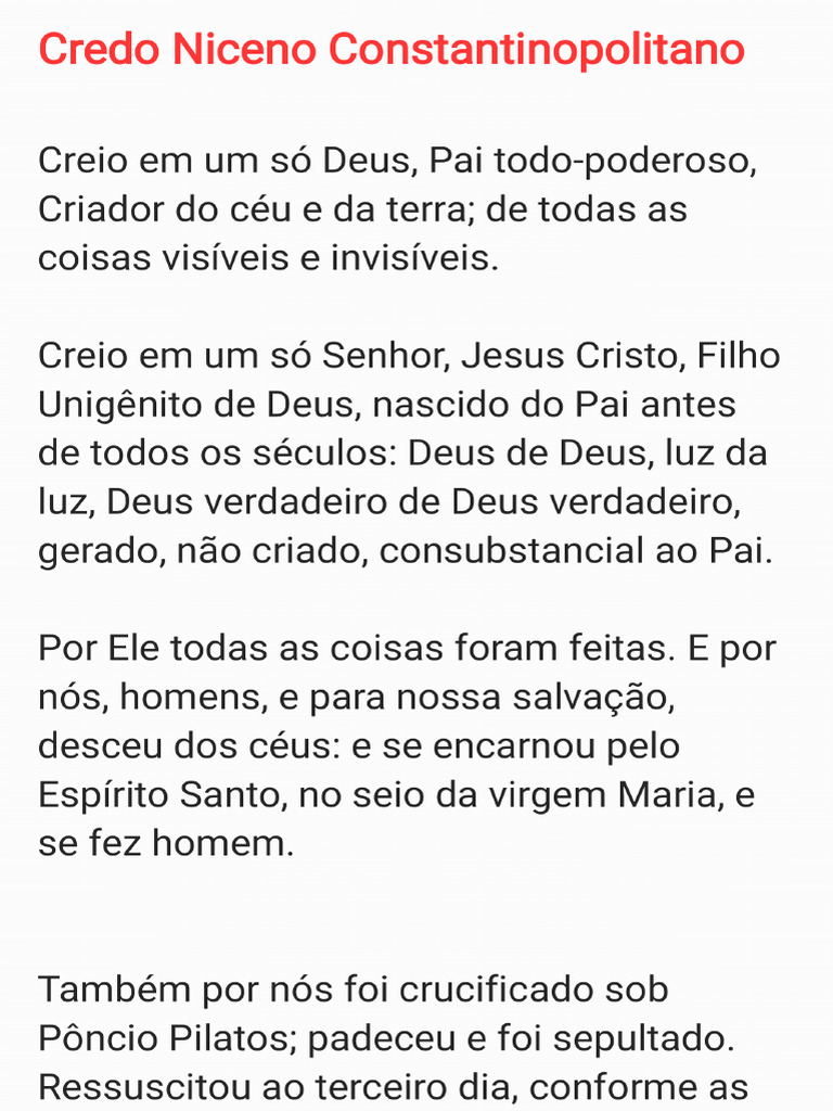 Credo Niceno Constantinopolitano 240204 165445 | PDF