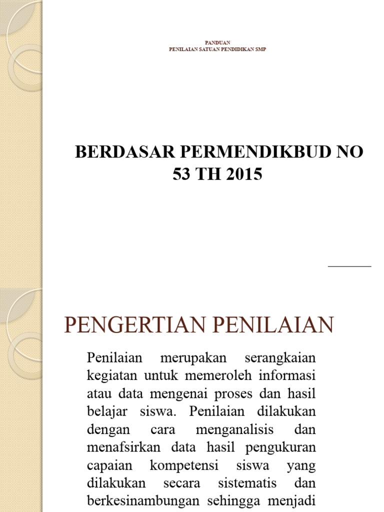Panduan Penilaian SMP | PDF | Karier & Perkembangan | Bisnis