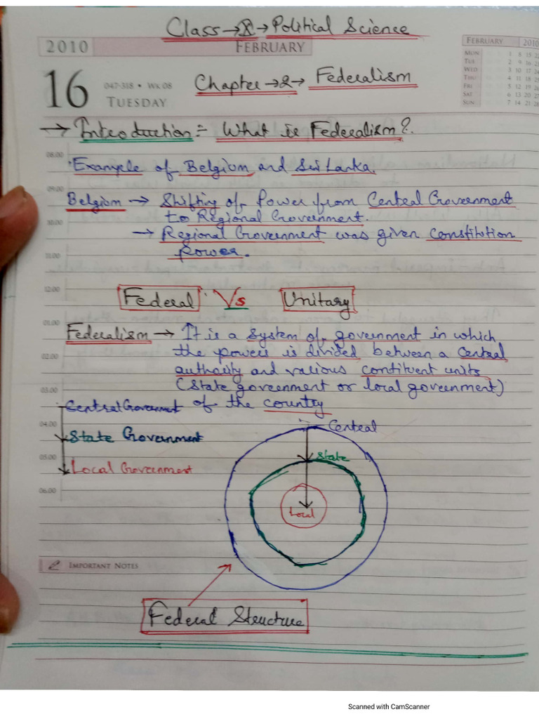 Notes 10th Federalism 1 | PDF