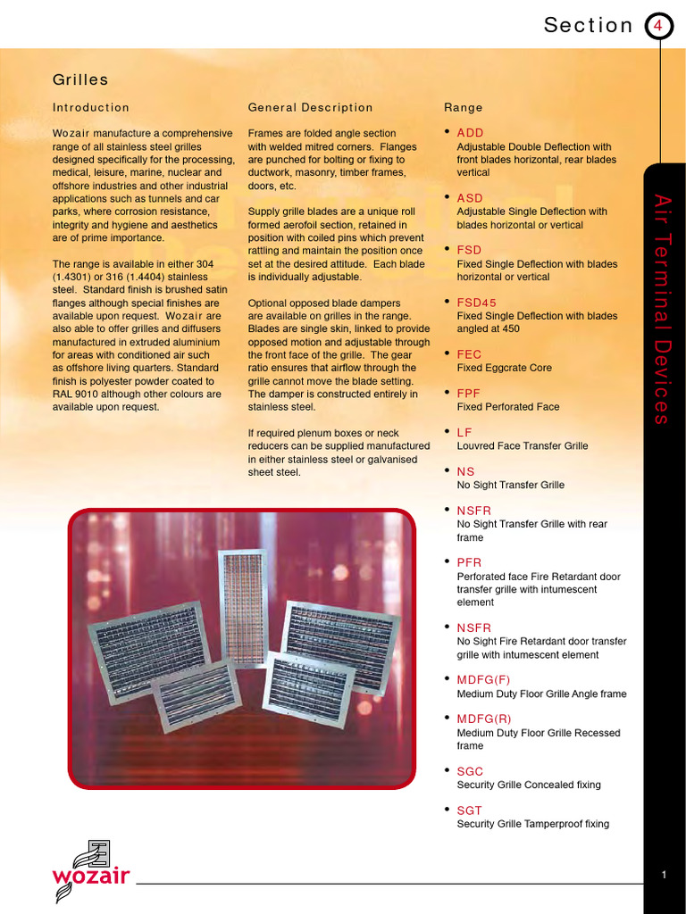 Stainless Steel Air Terminal Devices | PDF | Duct (Flow) | Valve