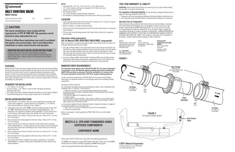 Inlet Control Valve Installation Guide | PDF | Valve | Screw