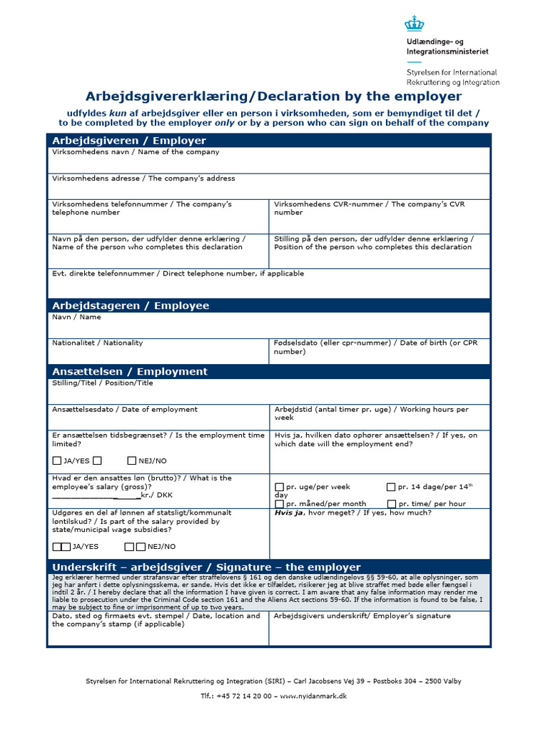 OD1 Arbejdsgivererklaering 14052020 | PDF