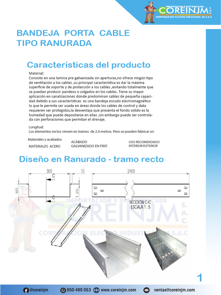 0815e7 FICHA TECNICA BANDEJA TIPO RANURADA COREINJM | PDF