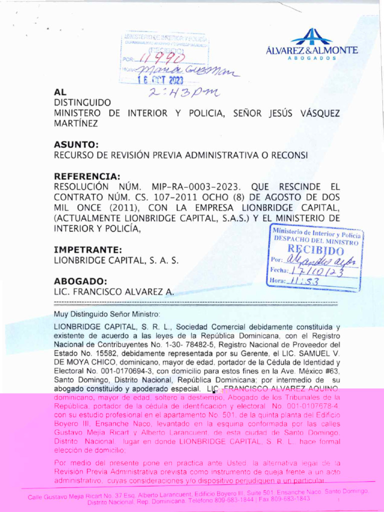 Recurso de Revisión Previa Administrativa20231026 - 11232752 | PDF