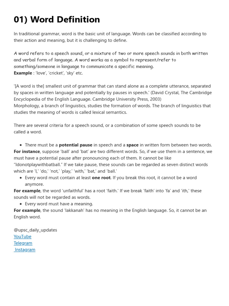 01) Word Definition | PDF