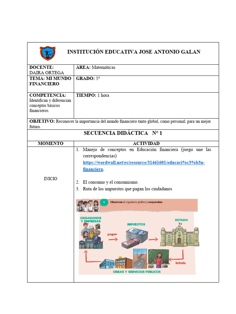 Educación Financiera para Quinto Grado | PDF | Economias | Dinero