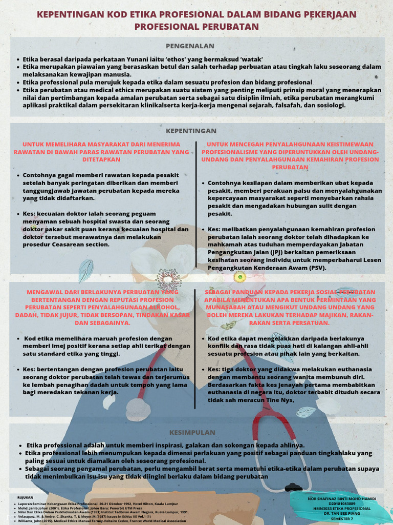 KEPENTINGAN KOD ETIKA PROFESIONAL DALAM BIDANG PEKERJAAN PROFESIONAL PERUBATAN | PDF