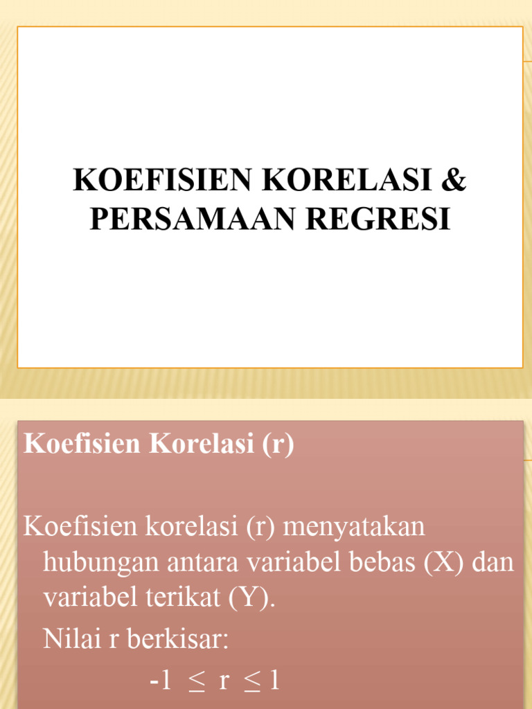 Koefisien Korelasi&pers. Regresi | PDF
