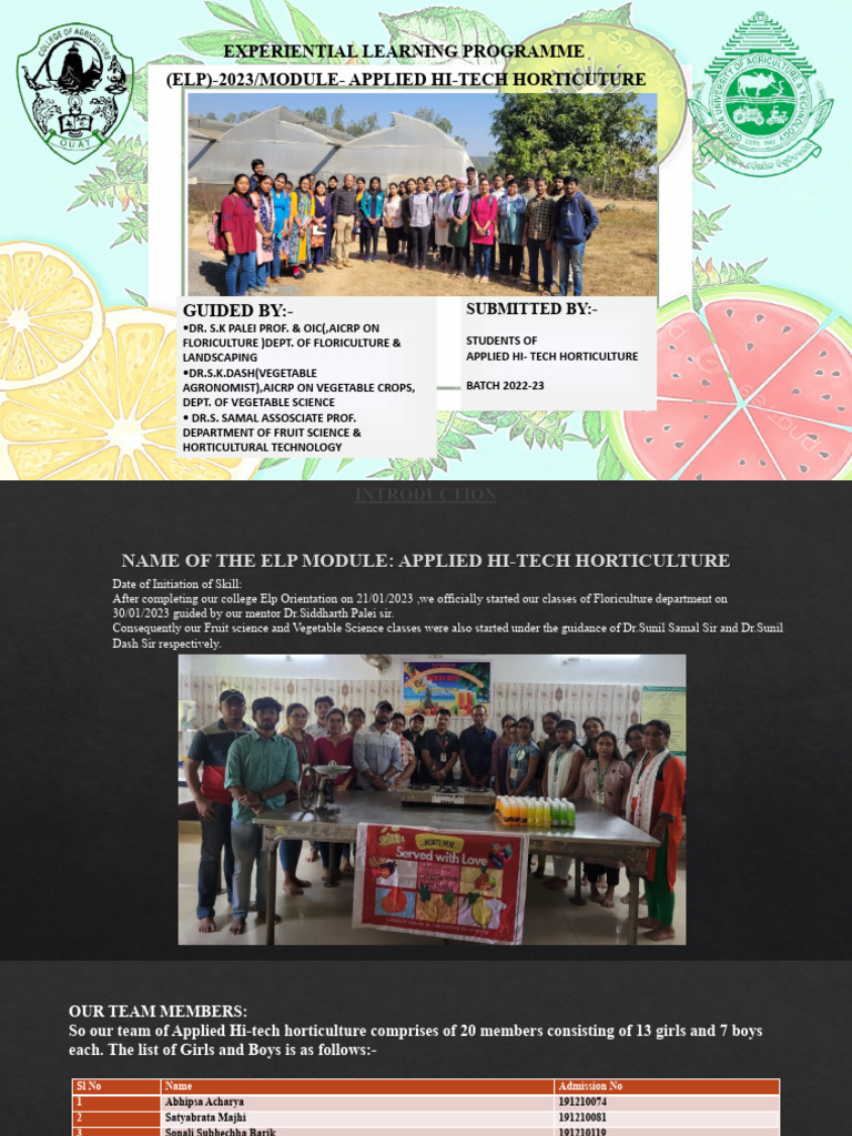 Final Elp Horticulture | PDF | Sowing | Plant Nursery Final Elp Horticulture | PDF | Sowing | Plant Nursery
