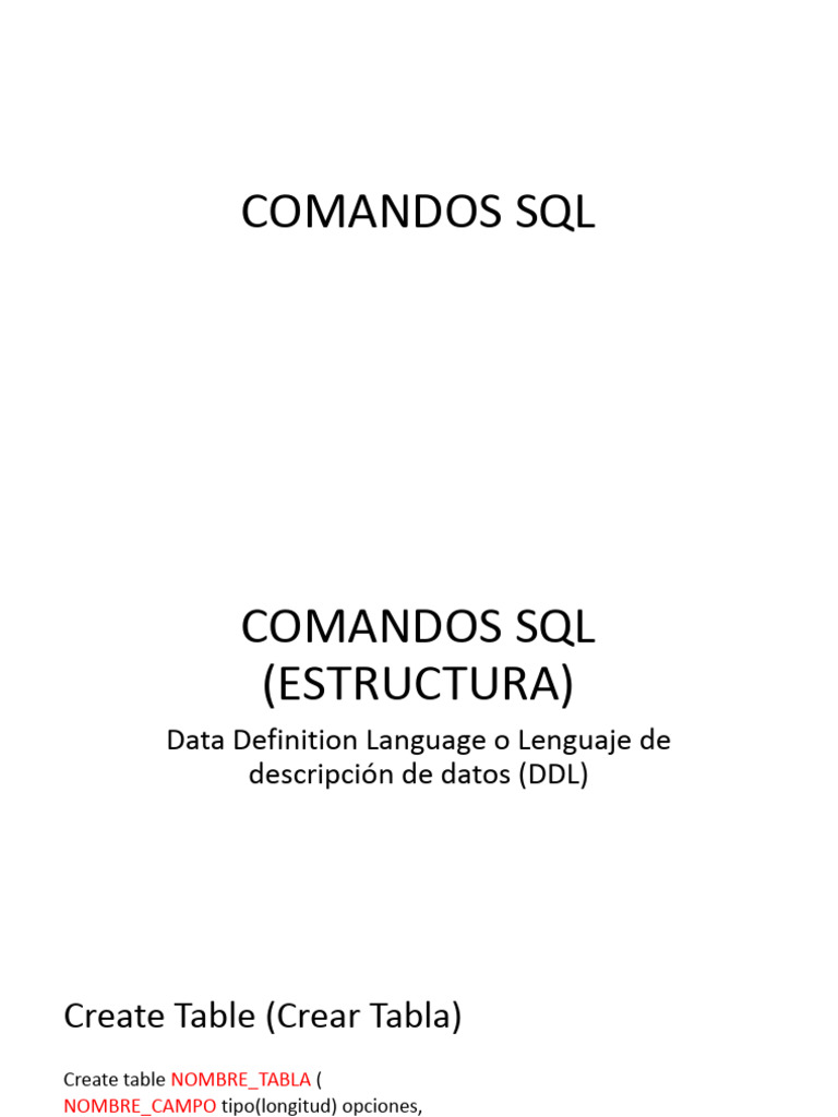 Comandos SQL | PDF | SQL | Recuperación de información