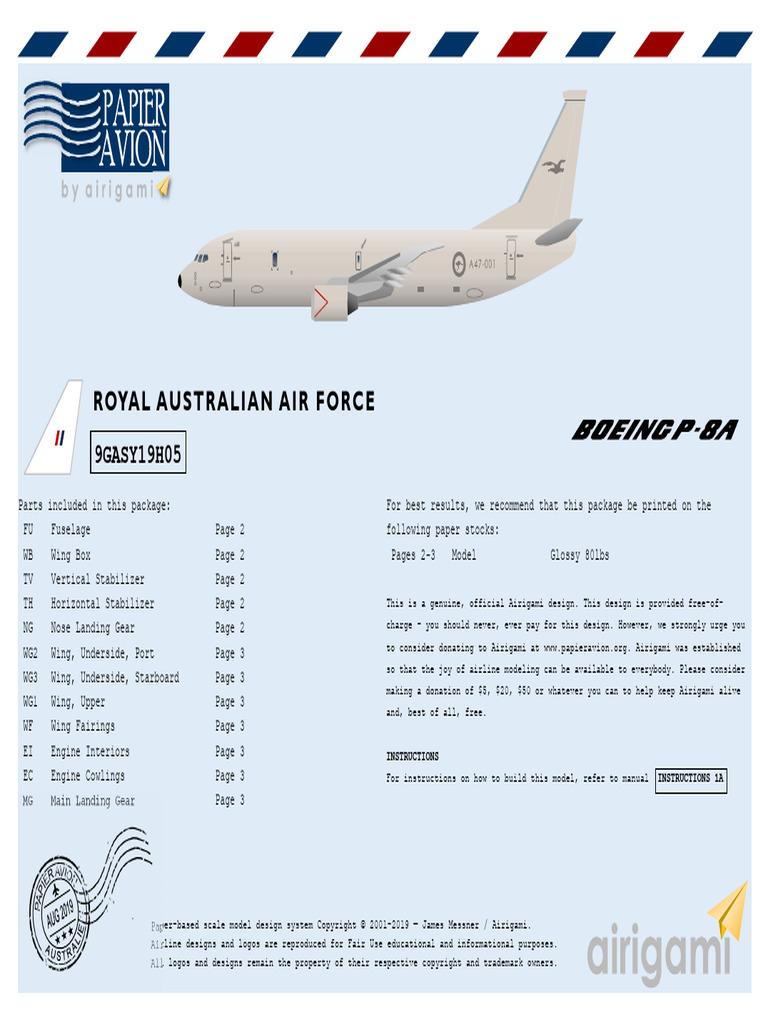 Boeing P-8A Model Parts List | PDF | Aviation | Aircraft