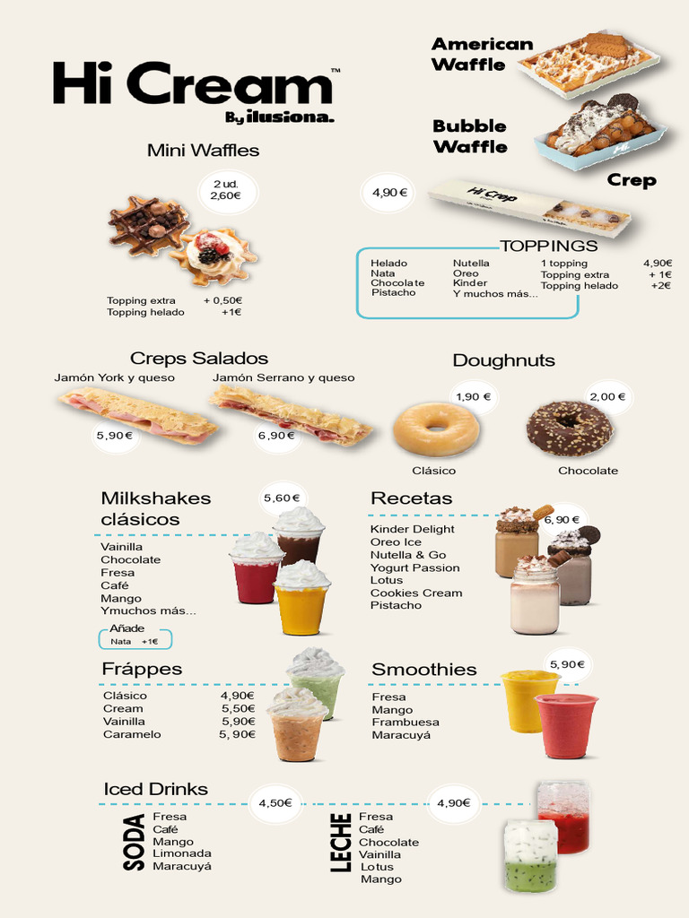 carta_ilusiona_hi_cream | PDF | Productos lácteos | Alimentos
