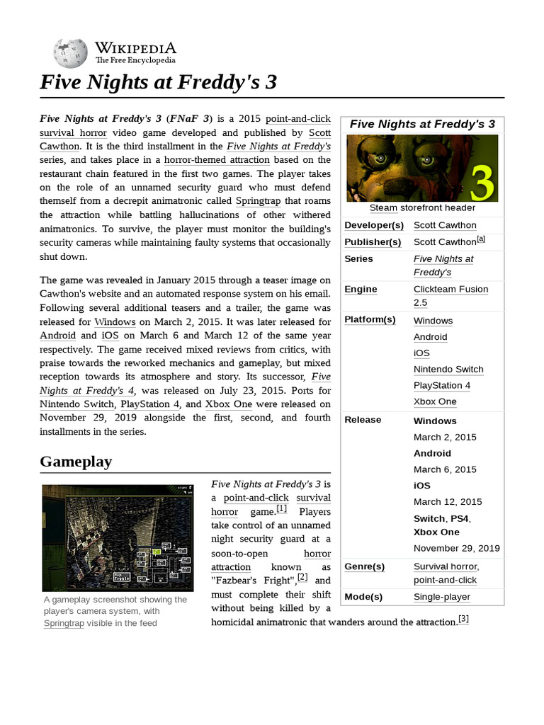 Five Nights at Freddy's 3 | PDF