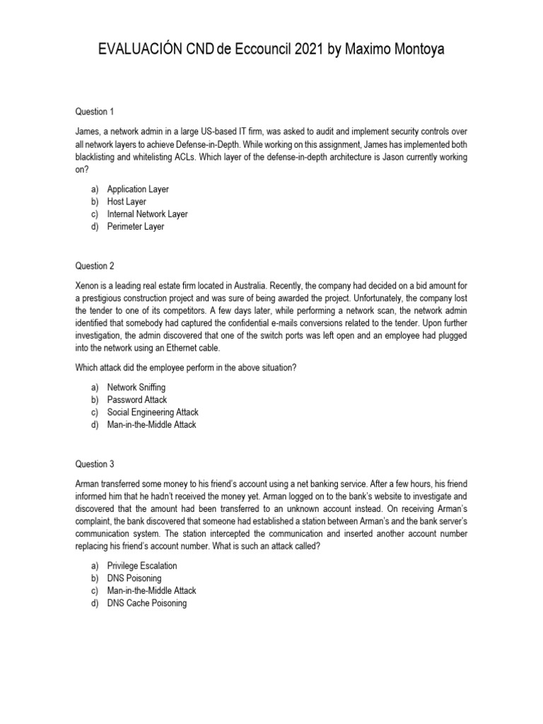 Evaluación CND | PDF | Disaster Recovery | Security
