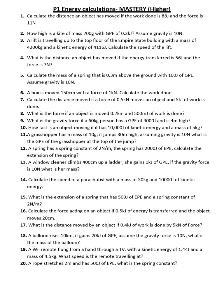 P2 Mastery Challenge | PDF | Force | Mass