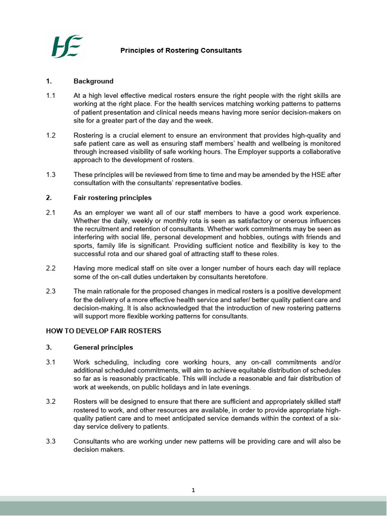 Rostering Principles Pocc23 | PDF | Employment | Overtime