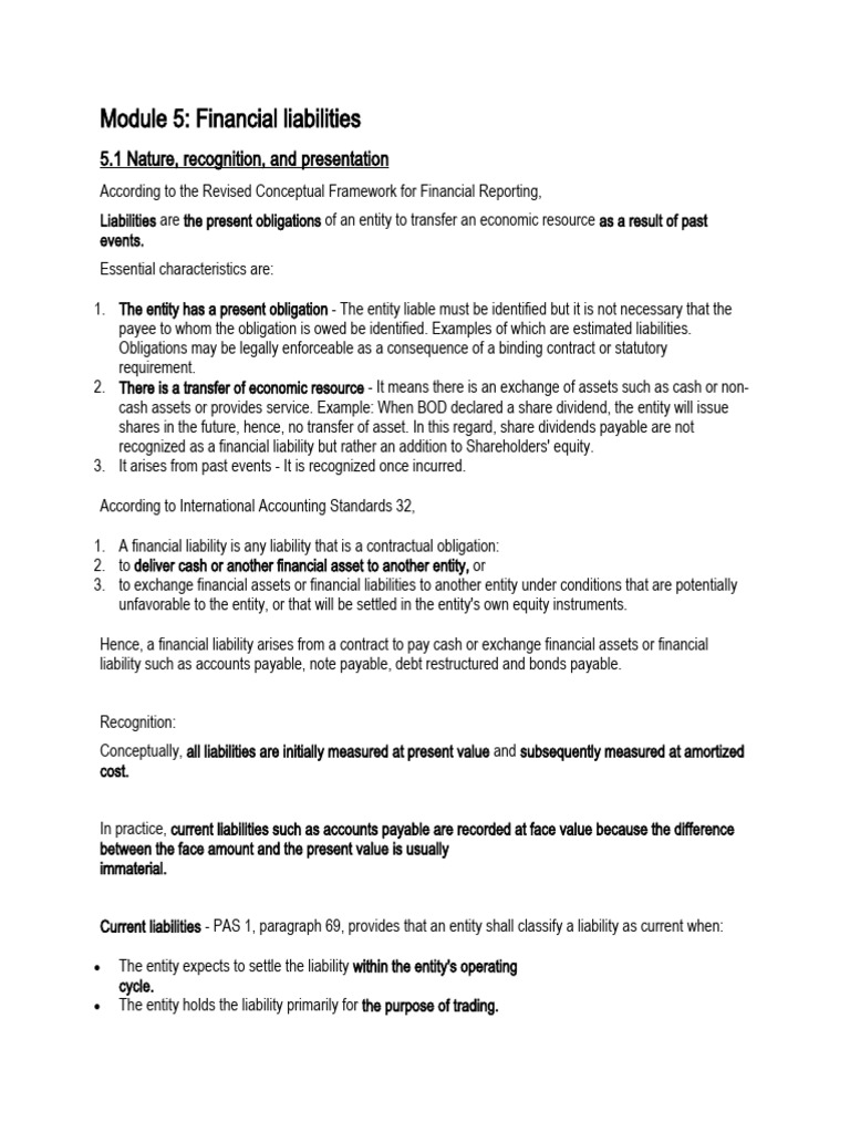 Intermediate Accounting Handouts Module-5 | PDF | Discounting | Debt