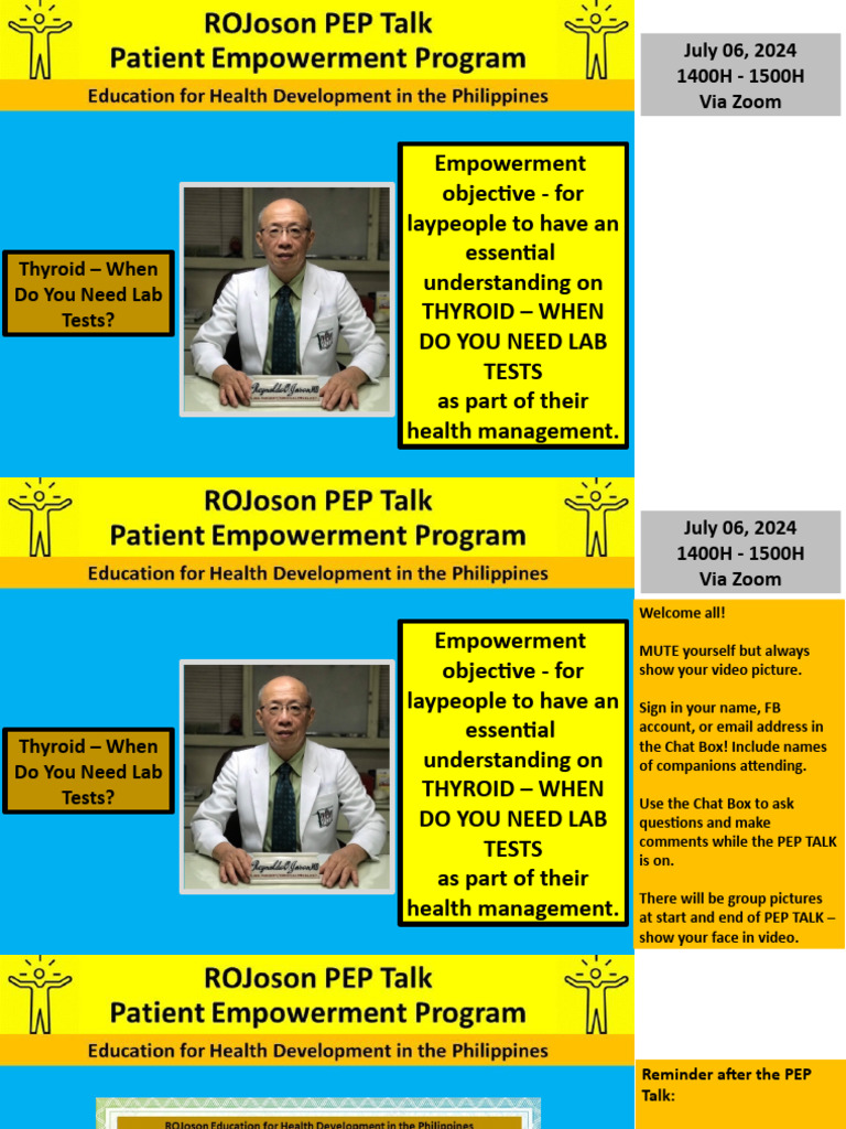 ROJoson PEP Talk: Thyroid - When Do You Need Lab Tests? | PDF | Thyroid ...