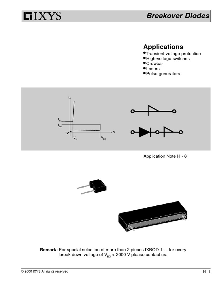 Breakover Diodes: Applications | PDF | Diode | Materials Science
