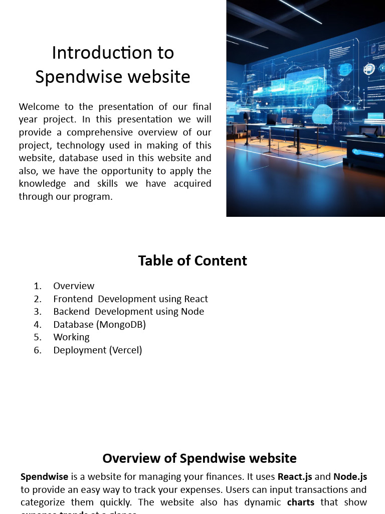 Introduction To The Final Year Project | PDF | Databases | Web Application