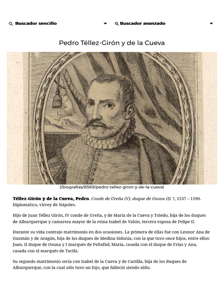 Pedro Téllez-Girón y de La Cueva - Real Academia | PDF | Españoles ...
