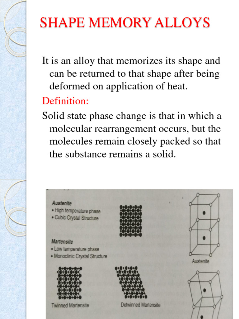 Shape Memory Alloys: Uses & Properties | PDF | Technology & Engineering