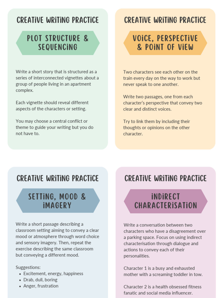 Narrative Creative Writing Skills English Flashcards | PDF | Narration