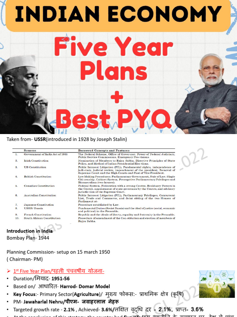5 Year Plans - Full Theory +Best PYQ by Vikas Taya | PDF