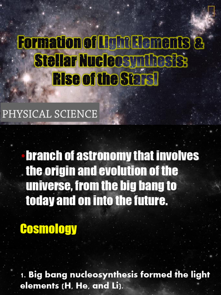 Understanding Cosmology and Stellar Evolution | PDF | Stars | Chemical ...
