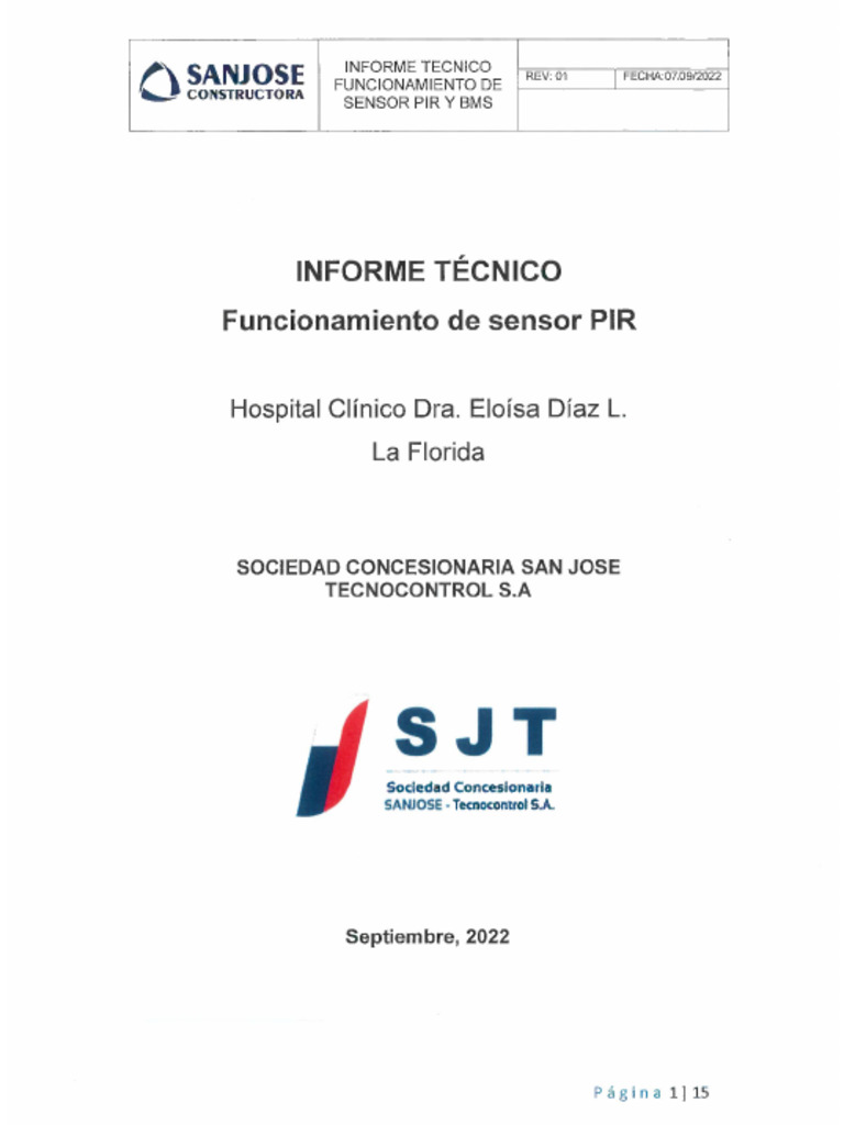 Informe Técnico Funcionamiento Sensor PIR | PDF